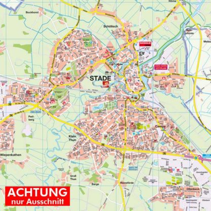 Stadt Stade 1:20.000 und Landkreis Stade 1:100.000, Stadtplan und ...